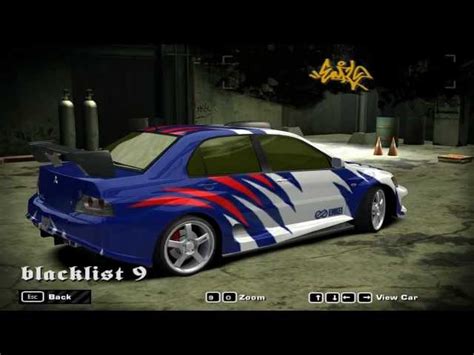 Nfs Most Wanted Blacklist 9 Custom Made Hotwheels 2008 Lancer