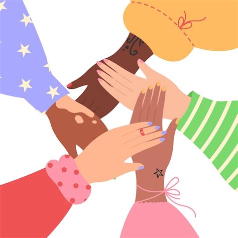 Premium Vector People Of Diverse Race Culture Ethnicity And Country Together Allyship Concept