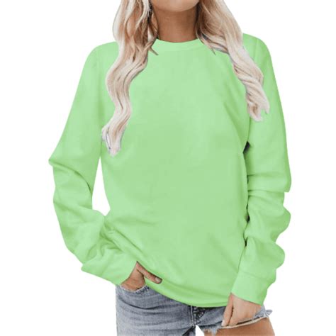 Qucoqpe Womens Casual Sweatshirt Crewneck Long Sleeve Solid Color Soft