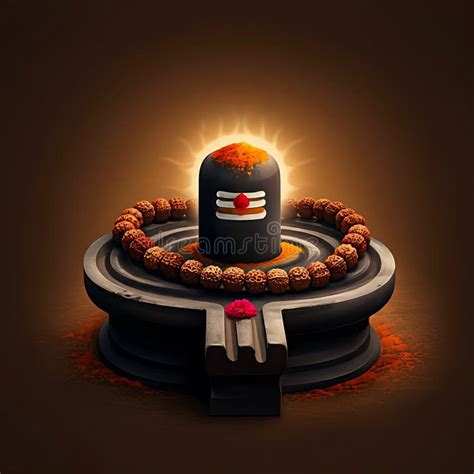 Shivling With Om Symbol Spiritual Artwork Of Lord Shiva Mahadev