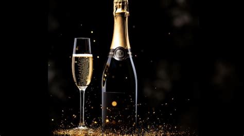 Premium Photo Champagne Bottle On Black Background This Image Captures