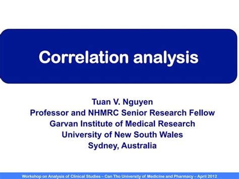 Ct Lecture 11 Correlation Analysis Ppt