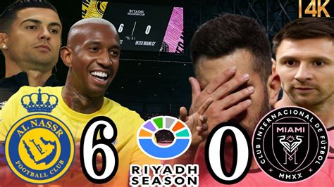 النصر ضد إنتر ميامي💛هزيمة ثقيلة لميسي بسداسية وتألق فريق الدون رغم