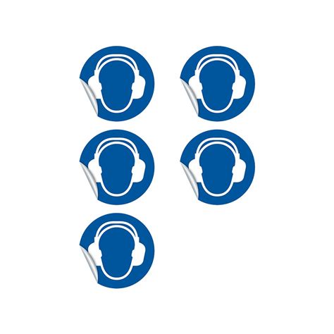Lot D Autocollants Obligation D Utiliser Un Casque Anti Bruit M003