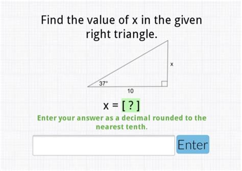 Solved Find The Value Of X In The Given Right Triangle 37