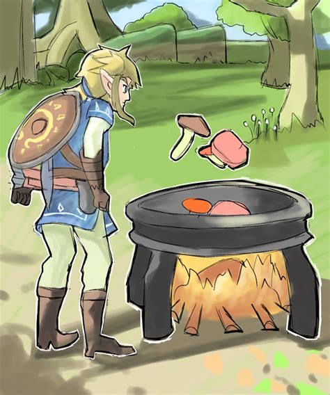 Zelda Botw Link Cooking By Alsanya Video Game Fan Art Video Games Calamity Ganon Twilight