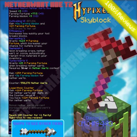 Hypixel Skyblock Farming Tools ANITA JACOB Fast Safe 100