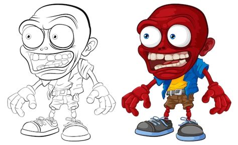 Premium Vector Creepy Scary Bald Zombie Monster Man Cartoon
