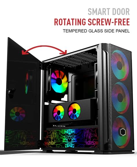 Atx Standard Power Supply Computer Case Vertical Office Gaming Pc With