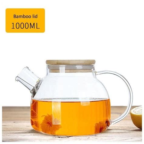 Glass Teapot Stove Top Kettle Heat Resistant Borosilicate Pitcher