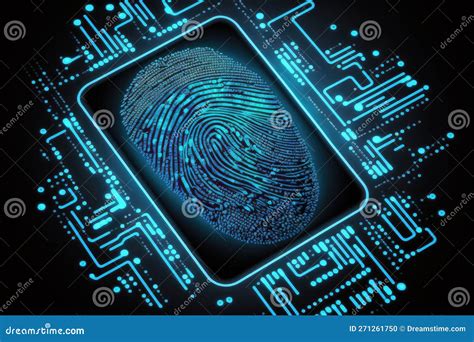 User Login Fingerprint Scanning Offers Biometric Identification Stock Illustration