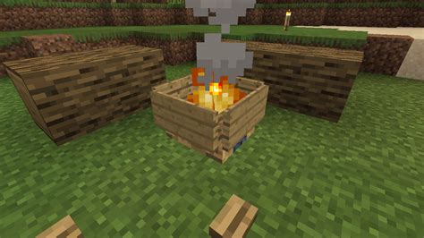 Use Signs To Make A Fire Pit Minecraft