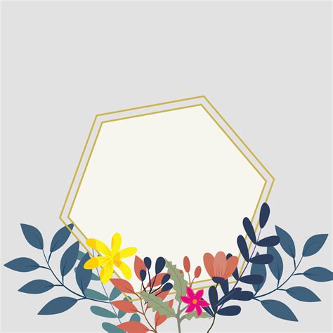 Beautiful Pentagon Frame With Flower Leaves 4602491 Vector Art At Vecteezy