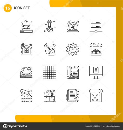 Thematic Vector Outlines Editable Symbols Finance Signal Home Server