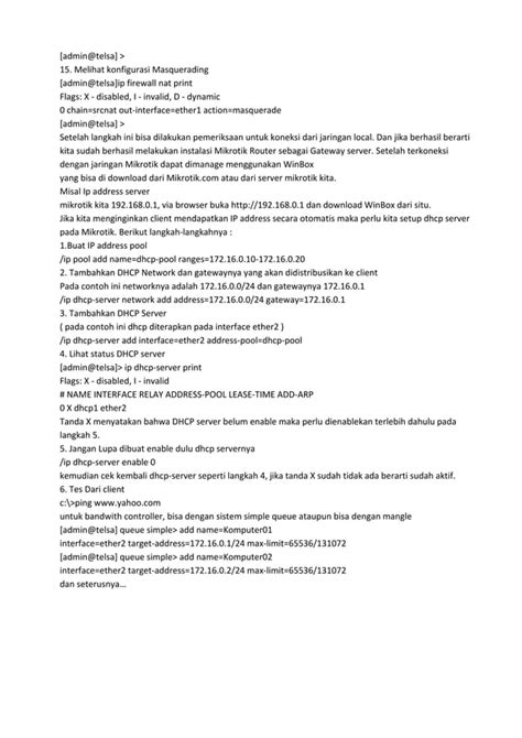 Cara Setting Mikrotik Router Ip Address Yang Di Perbolehkan Konek Ke
