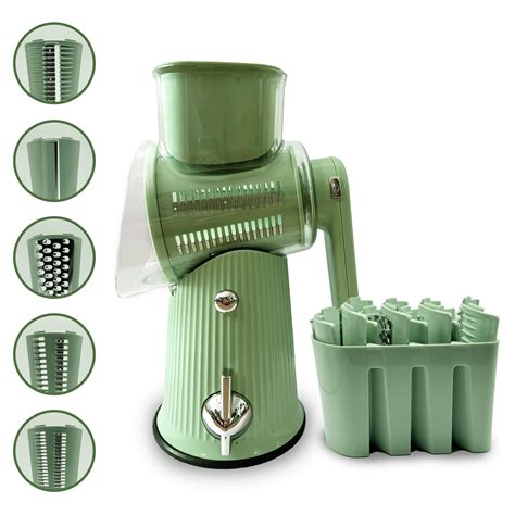 Pincrates Stainless Steel Rotary Cheese Grater 5 In 1 Pincrates