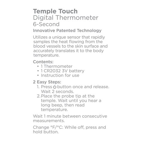 Equate Temple Touch 6 Second Digital Thermometer
