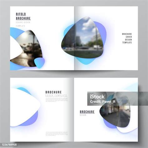 Tata Letak Ilustrasi Vektor Dari Dua Templat Sampul Untuk Brosur Bifold