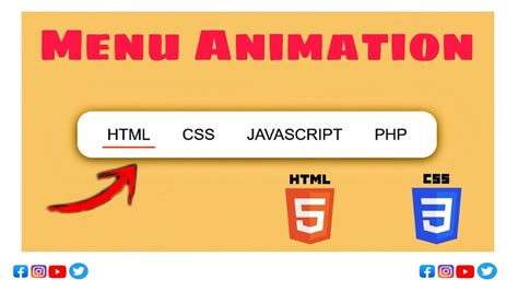 Menu Animation Animation Program Using HTML And CSS Html Css Javascript YouTube