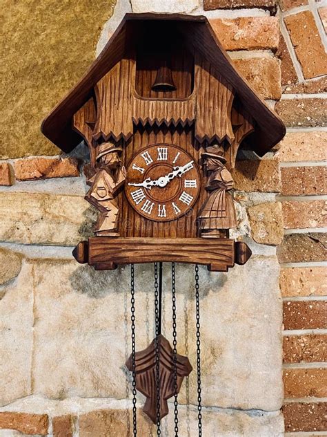 Authentic German Traditional Cuckoo Clock Stock Image Image Of Roof