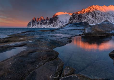 Tungeneset Beach In Senja Island Winter Wonderland With Pastel Colors