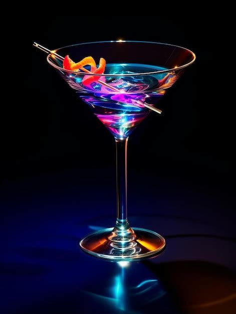 Premium Photo A Martini Glass Filled With A Colorful Liquid