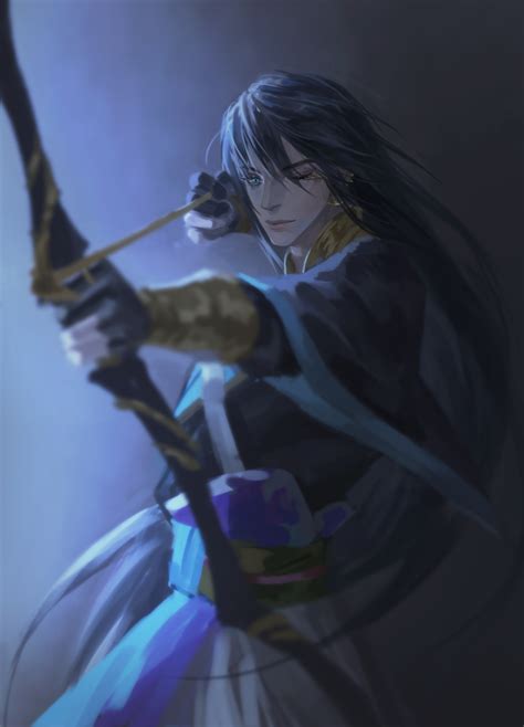 Safebooru 1boy Absurdres Aiming Armor Arrow Projectile Bishounen