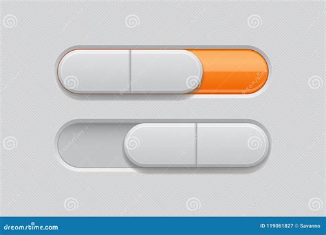 On And Off Toggle Switch Buttons Slider 3d Icons Stock Vector