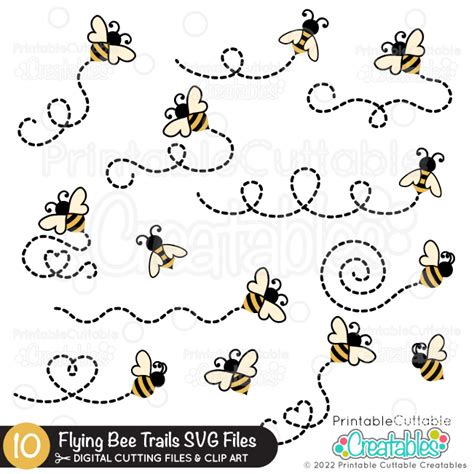 Flying Bee Trails Svg Files Artofit