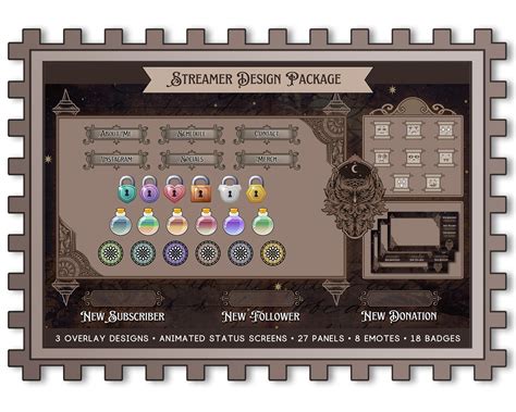 Twitch Overlay Package Animated Stream Design Bundle Dark Etsy