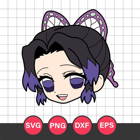 Kocho Shinobu Chibi Head Svg Demon Slayer Svg Kimetsu No Y Inspire