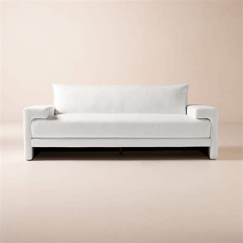 Camden 81 White Performance Fabric Apartment Sofa Reviews Cb2 Canada