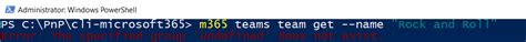 Bug Report Teams Team Get Command Throws Error With Name Parameter