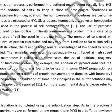 Preparation Steps Of Cell Membrane Affinity Chromatography Columns Cmac Download Scientific