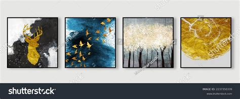 Set Four Abstract Art Patterns Freehand Stock Illustration 2237350339 Shutterstock