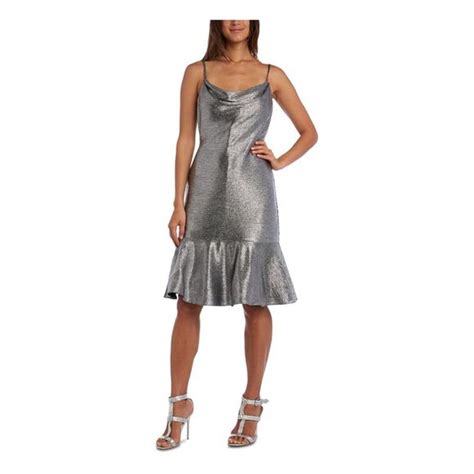 Night Way Collections Dresses Nightway Womens Silver Spaghetti