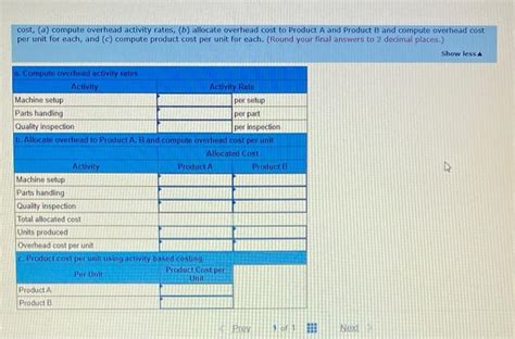 solved exercise 4 11 algo computing product cost per unit