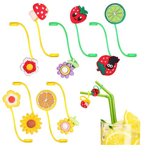 Silicone Straw Topper Drinking Cover Reusable Caps Covers Tips Toppers