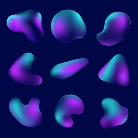 Premium Vector Collection Of Liquid Element Shapes With Various