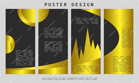 Premium Vector Golden Background Template Set For Poster Flyer