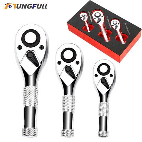 Mini Ratchet Wrench 1 4 3 8 1 2 Inch Drive Stubby Ratchet Set Quick Release