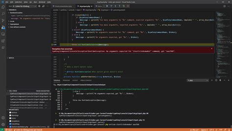 Php Basic Laravel Command Line Program Got Exception Stack Overflow