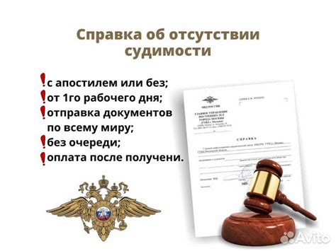 Справка об отсутствии судимости в Санкт Петербурге Услуги Авито