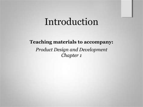 Product Design And Development 1 Ppt