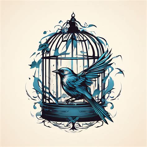 Create A Centered Logo Depicting A Bird Breaking Free From A By