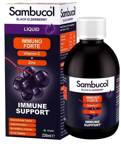 Sambucol Immuno Forte Vitamin C Zinc 230 Ml Самбукол Иммуно Форте 230 мл Великобритания