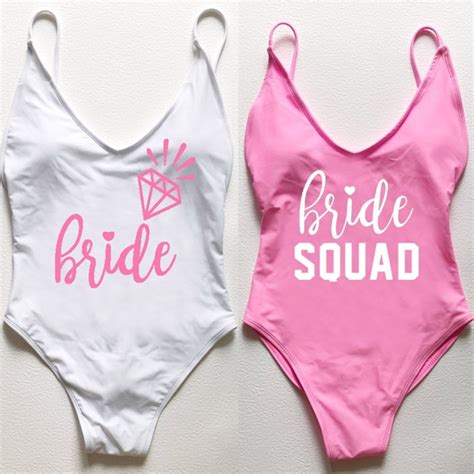 Bride And Bride Squad One Piece Swimsuit Etsy Australia
