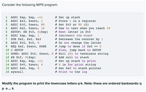Consider The Following Mips Program Addi Sp Sp