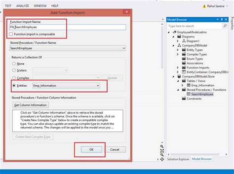 Using Stored Procedure In Entity Framework Mvc