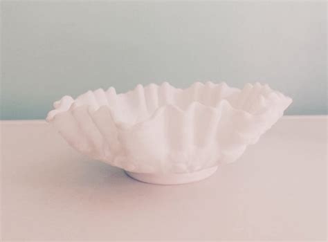Imperial Satin Milk Glass Rose Bowl White Roses Etsy